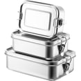 4 Pcs Stainless Steel Food Containers, Metal Bento Lunch Box, Stainless ...
