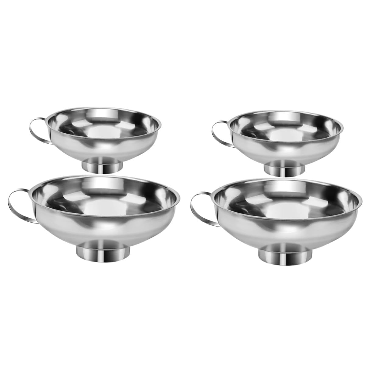 4 Pcs Stainless Steel Funnel Cooking Funnels Filling Funnel Canning Funnel for Kitchen Use ...