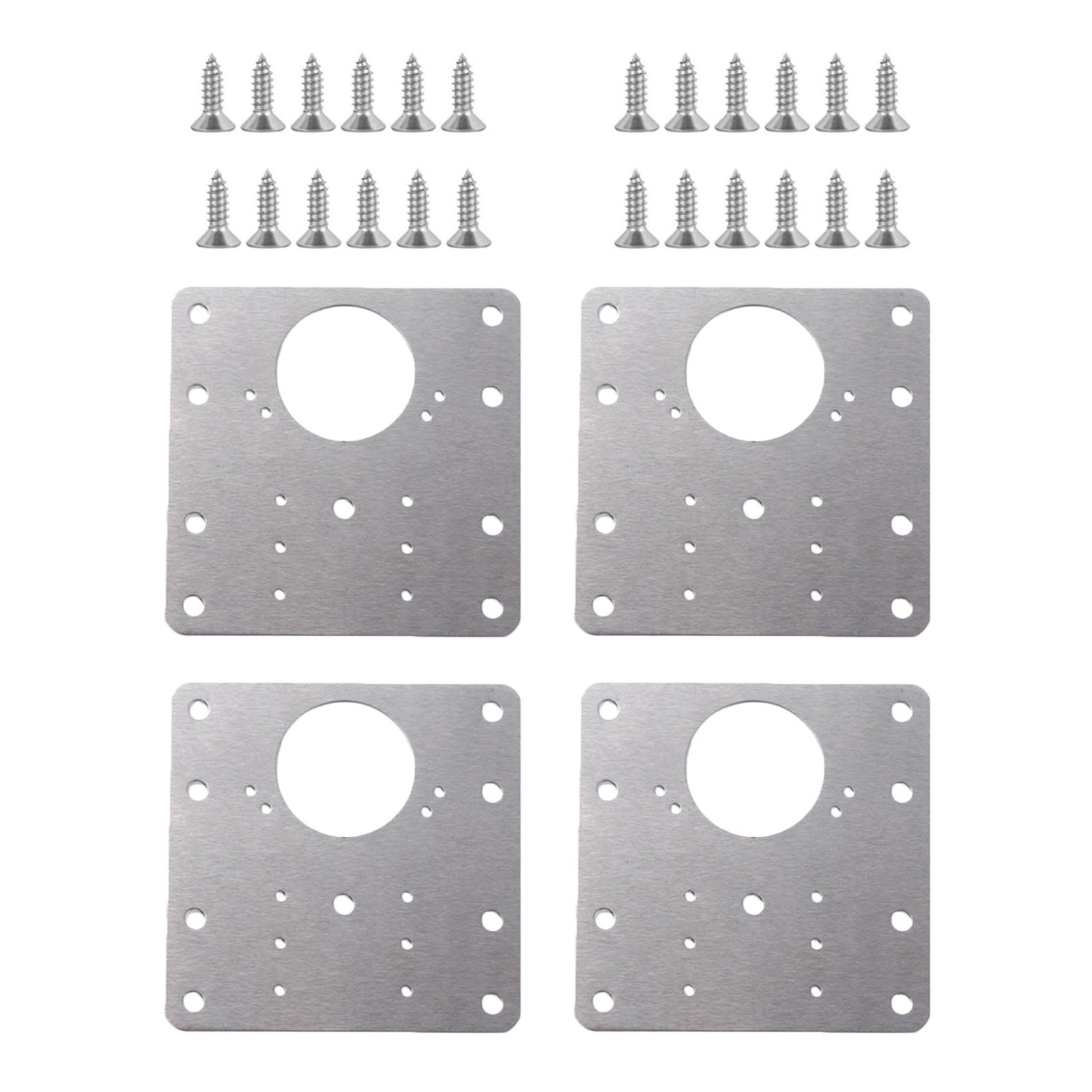 4 Pcs Stainless Steel Hinge Repair Plate Cabinet Hinge Repair Plate Kit ...