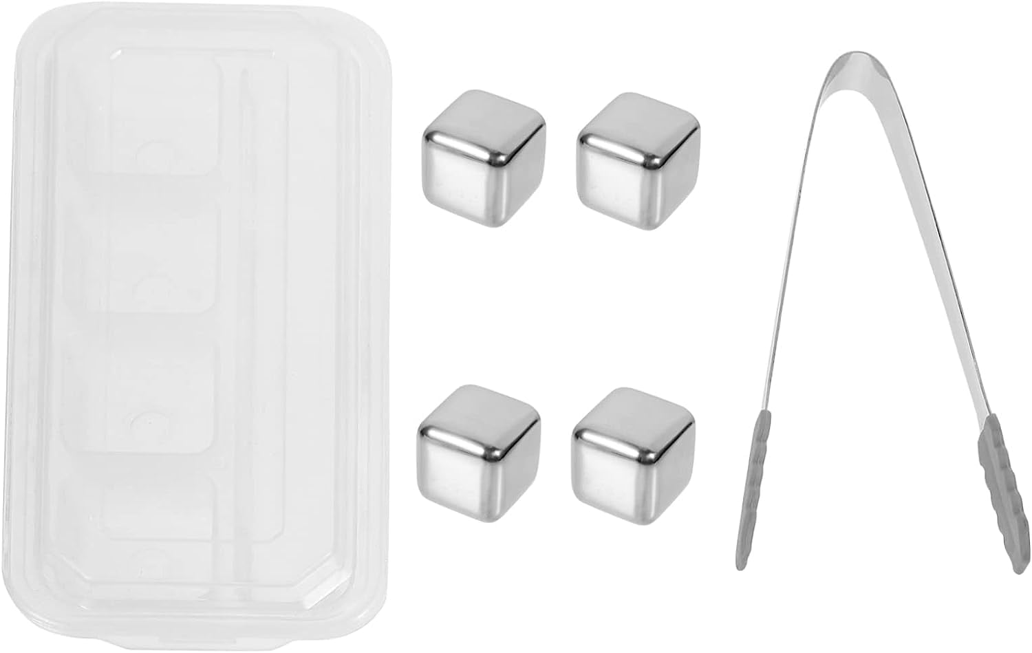 4 Pcs Stainless Steel Ice Cubes Metal Cooler Wine Chiller Metal Ice ...