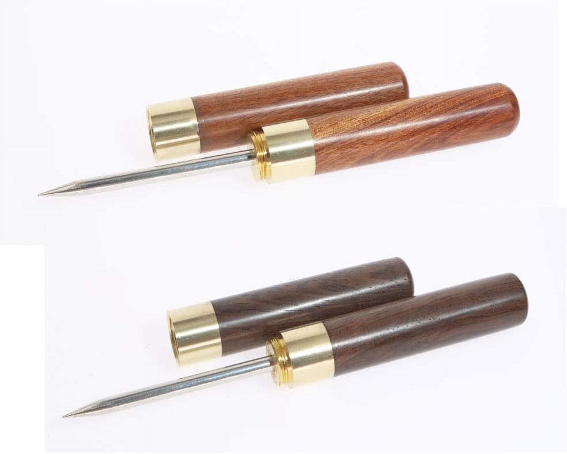 4 Pcs Stainless Steel Ice Picks with Wooden Handle and Safety Cover for ...