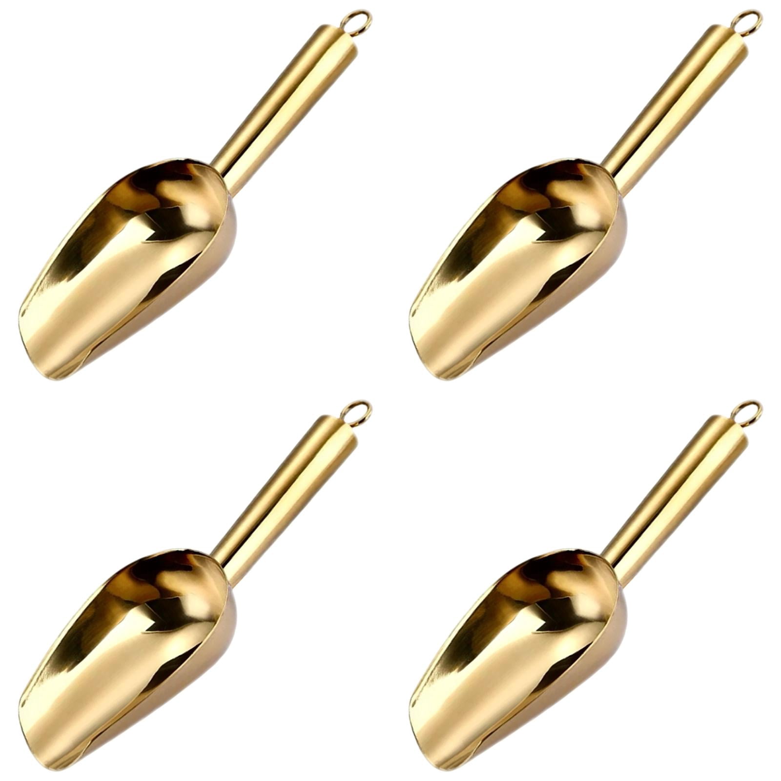 4 Pcs Stainless Steel Ice Scoop Metal Scoop for Candy Pet Food Flour ...