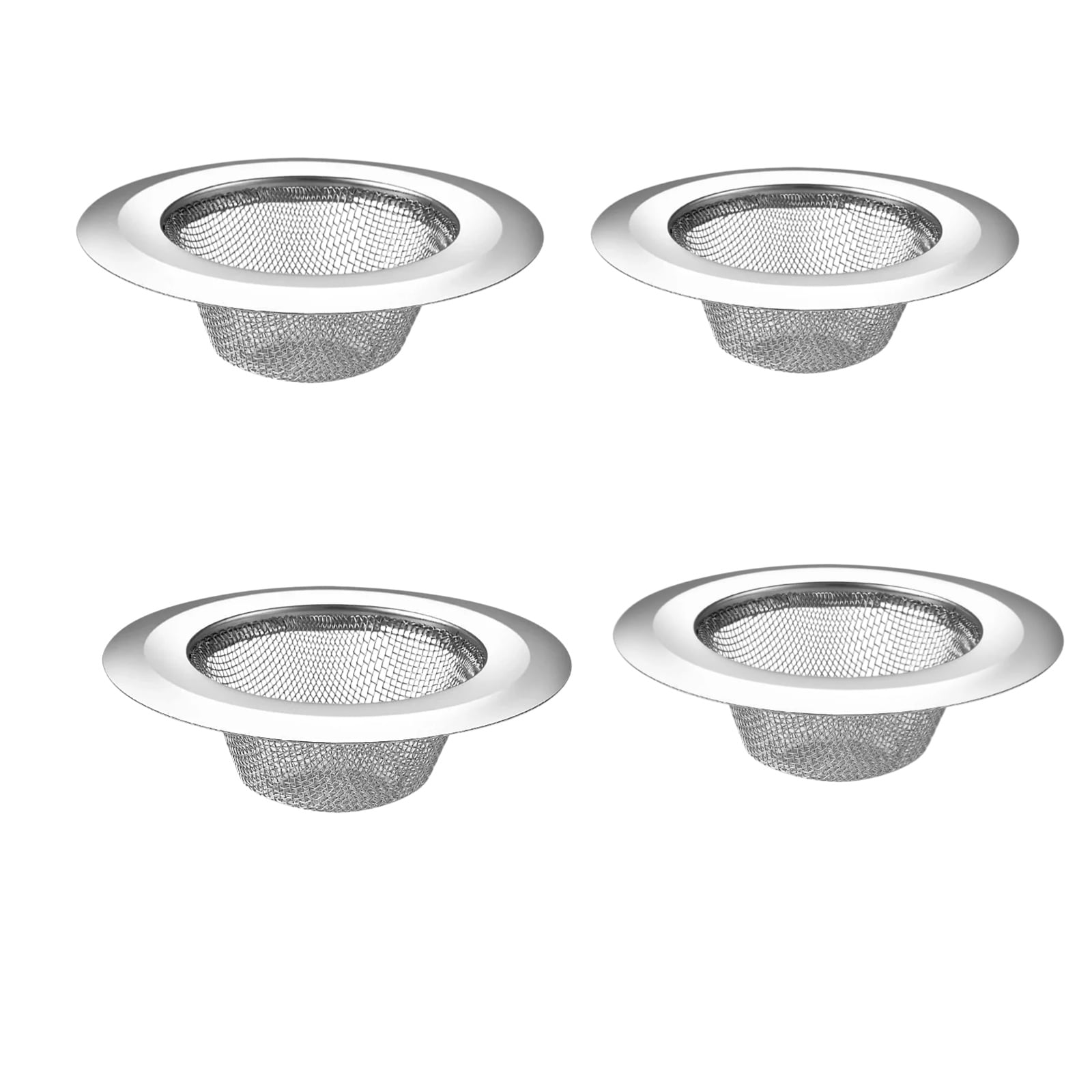 4 Pcs Stainless Steel Kitchen Sink Drain Strainer, Large Wide Rim Sink ...