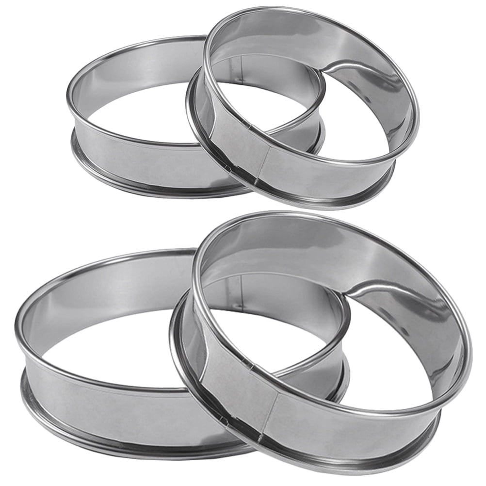 4 Pcs Stainless Steel Muffin Ring Baking Tool Supplies Crimping Kitchen ...