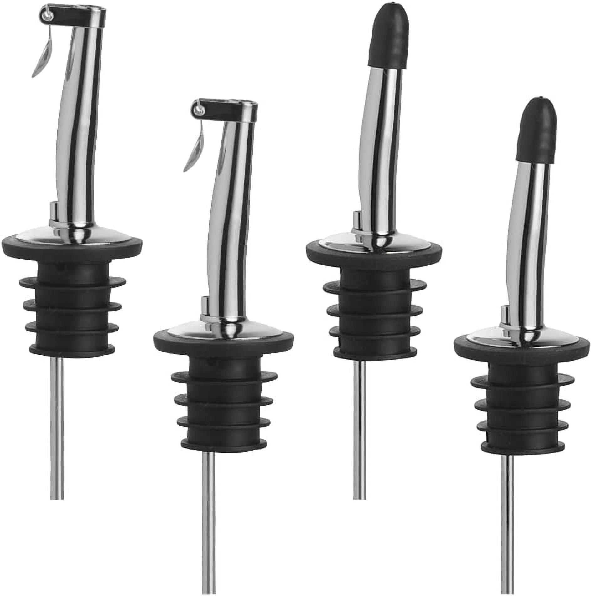 4 Pcs Stainless Steel Oil Spout Liquor Pourers Bottle Spout Speed ...