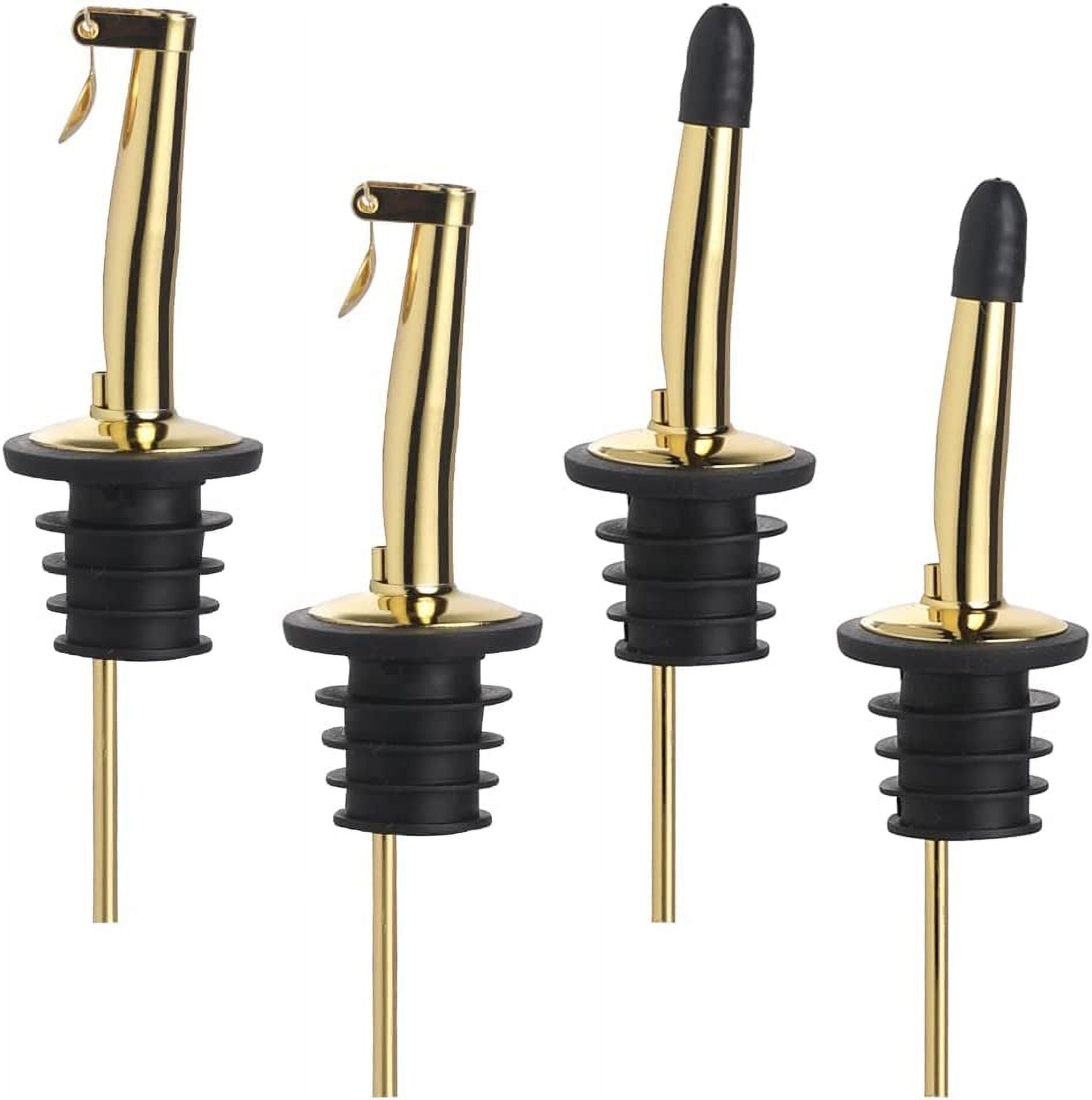 4 Pcs Stainless Steel Oil Spout Liquor Pourers Bottle Spout Speed ...