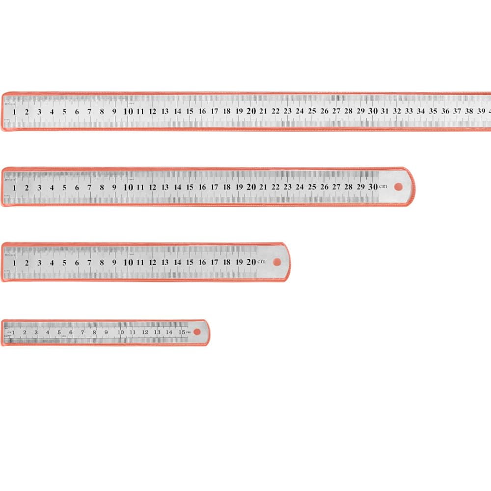 4 Pcs Stainless Steel Ruler Set Metal Straight Edge Ruler Office Ruler ...