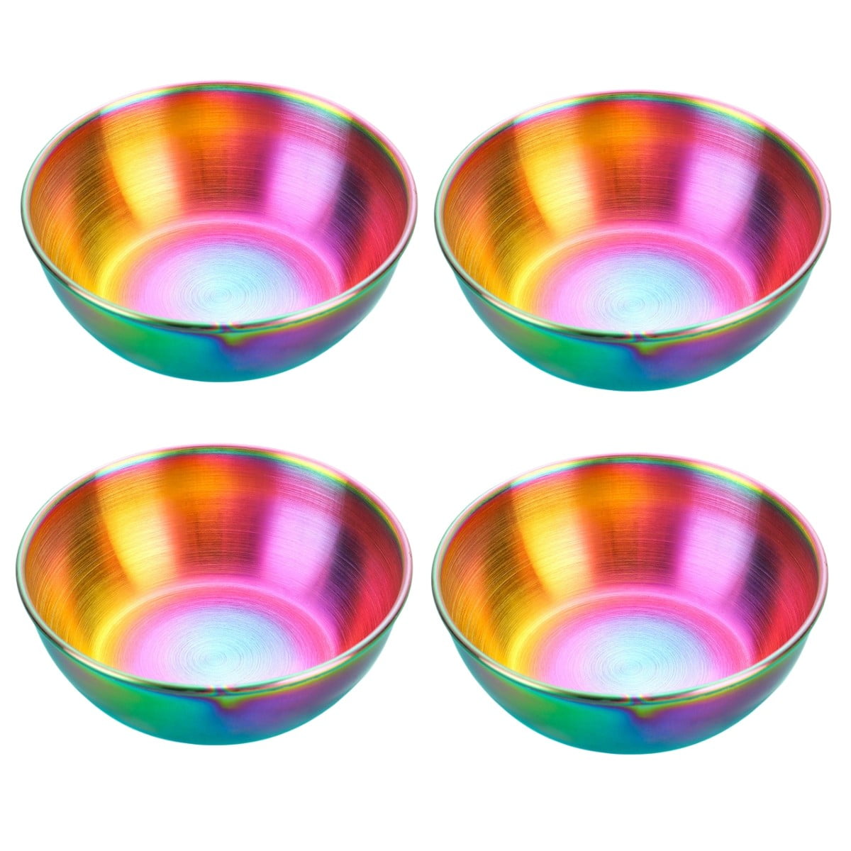 4 Pcs Stainless Steel Sauce Dishes Saucers Bowl Dipping Bowls Appetizer ...