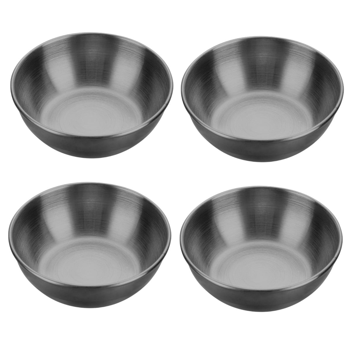 4 Pcs Stainless Steel Sauce Dishes Saucers Bowl Dipping Bowls Appetizer ...