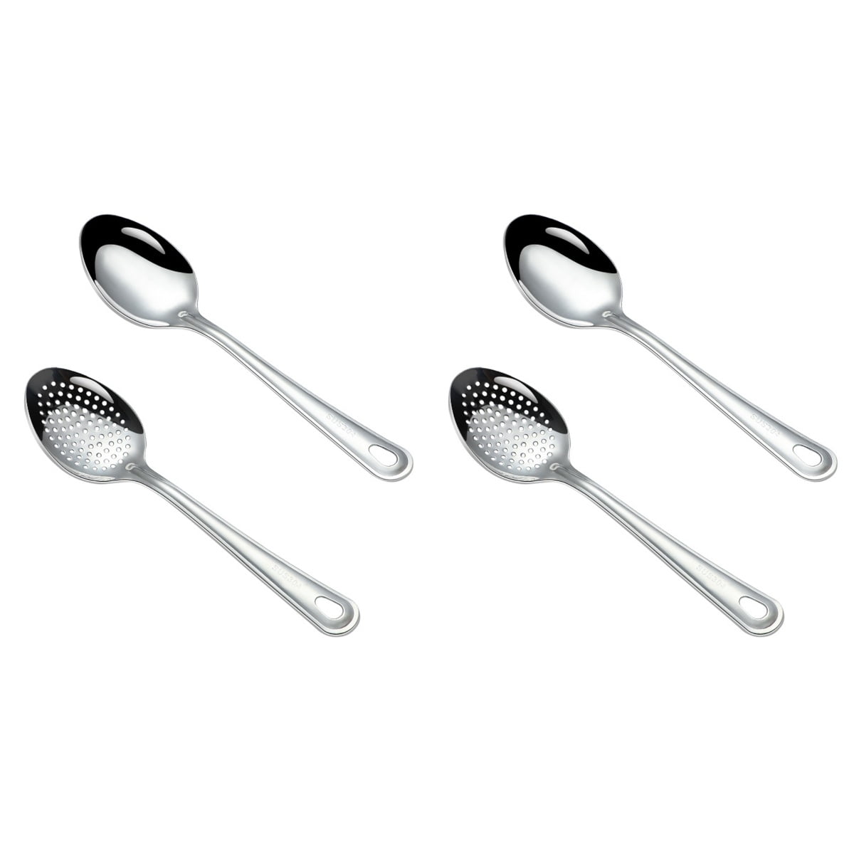 4 Pcs Stainless Steel Serving Spoon Small Spoons Utensils Tablespoon ...