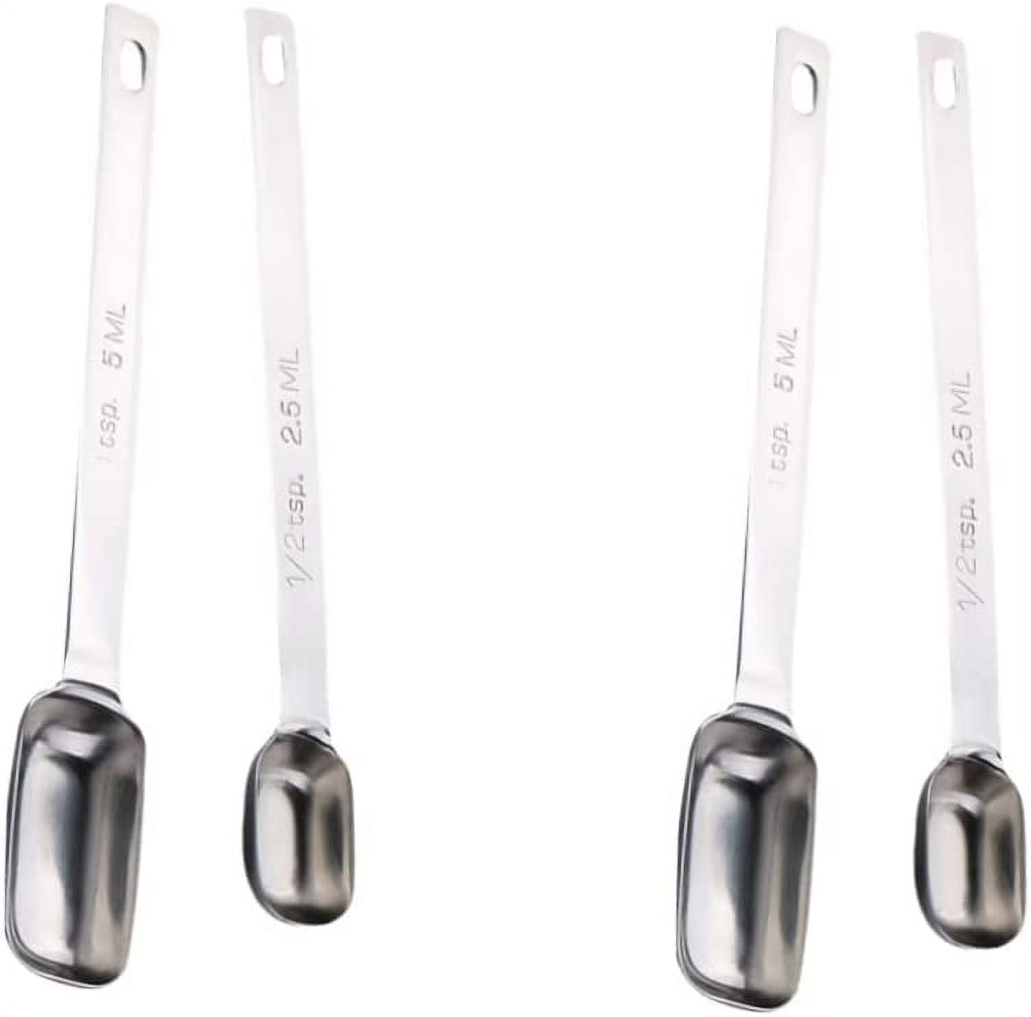 4 Pcs Stainless Steel Set Square Tool Coffee Measuring Cup Beechwood ...