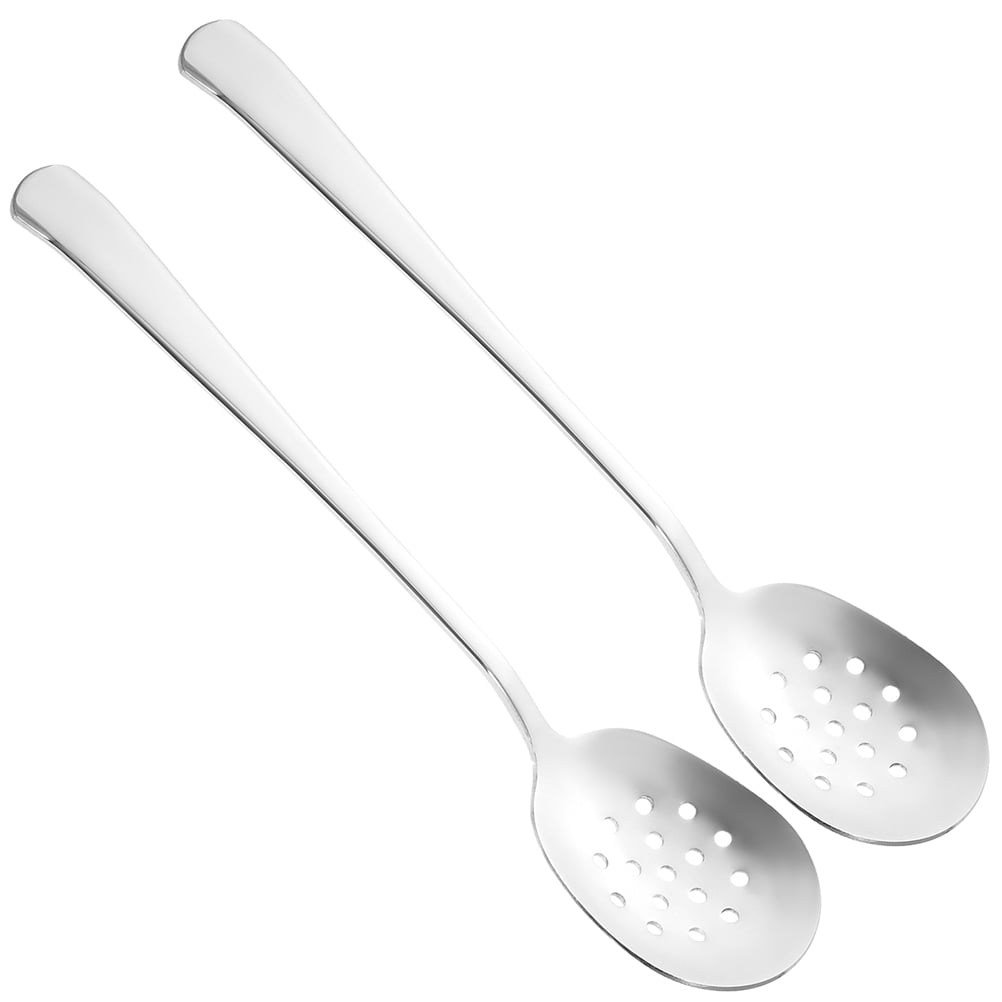 4 Pcs Stainless Steel Small Dining Drain Metal Spoons Home Soup Kitchen ...