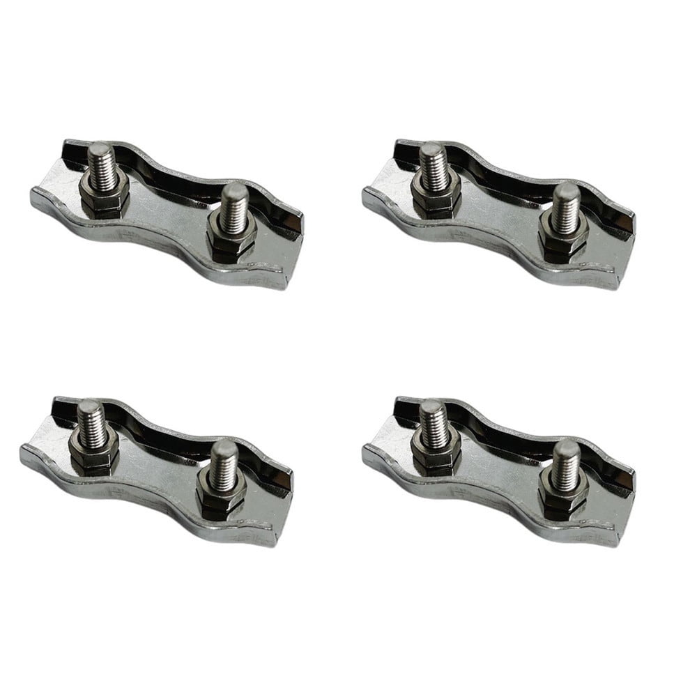 4 Pcs Stainless Steel T304 Duplex 2-Post Cable Clamp,Wire Rope Cable ...