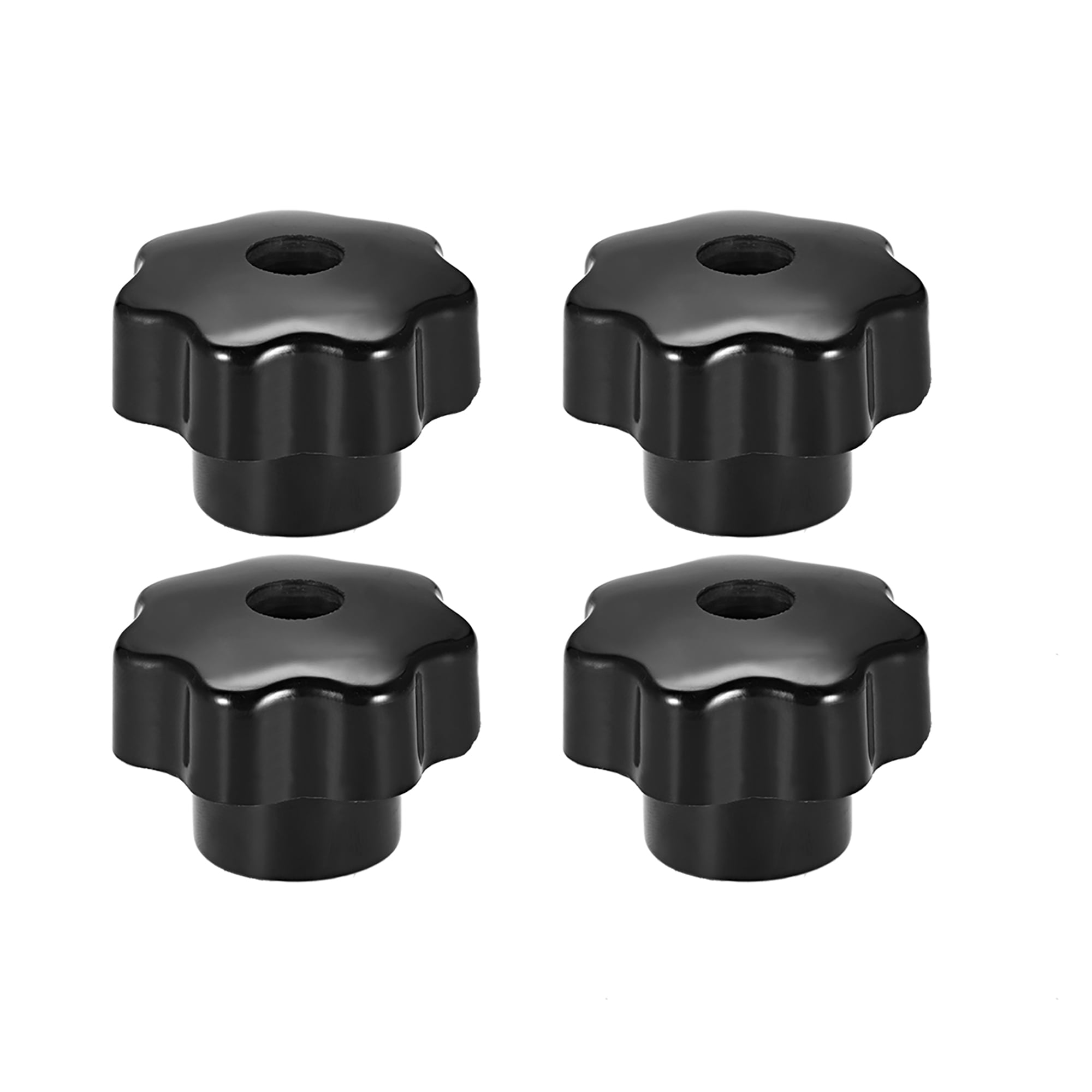 4 Pcs Star Knob Grip Handle M10 Dia Brass Insert Female Thread Black ...