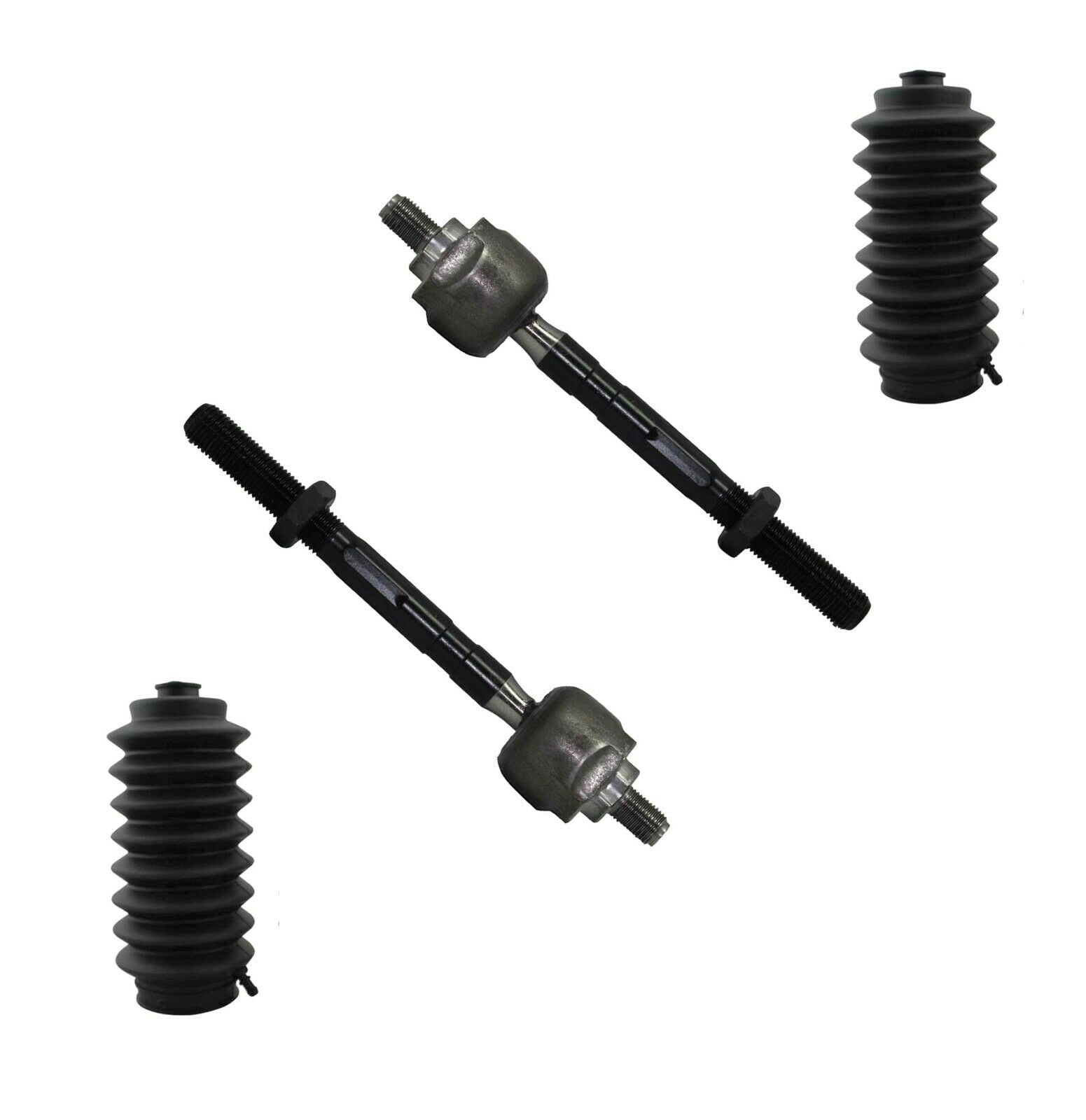 4 Pcs Steering Kit 2 Front Inner Tie Rod Ends + 2 Rack and Pinion ...