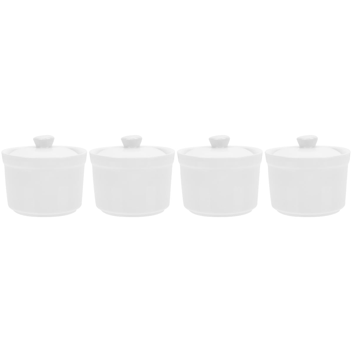 4 Pcs Stew Pot Flatware Cubilose Bowl Ceramic with Lid French Onion ...