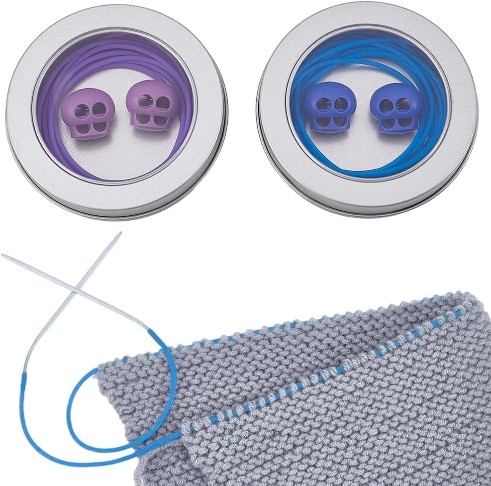 4 Pcs Stitch Stopper Set 2 Colors Oval 2-Hole Plastic Cord Locks with ...
