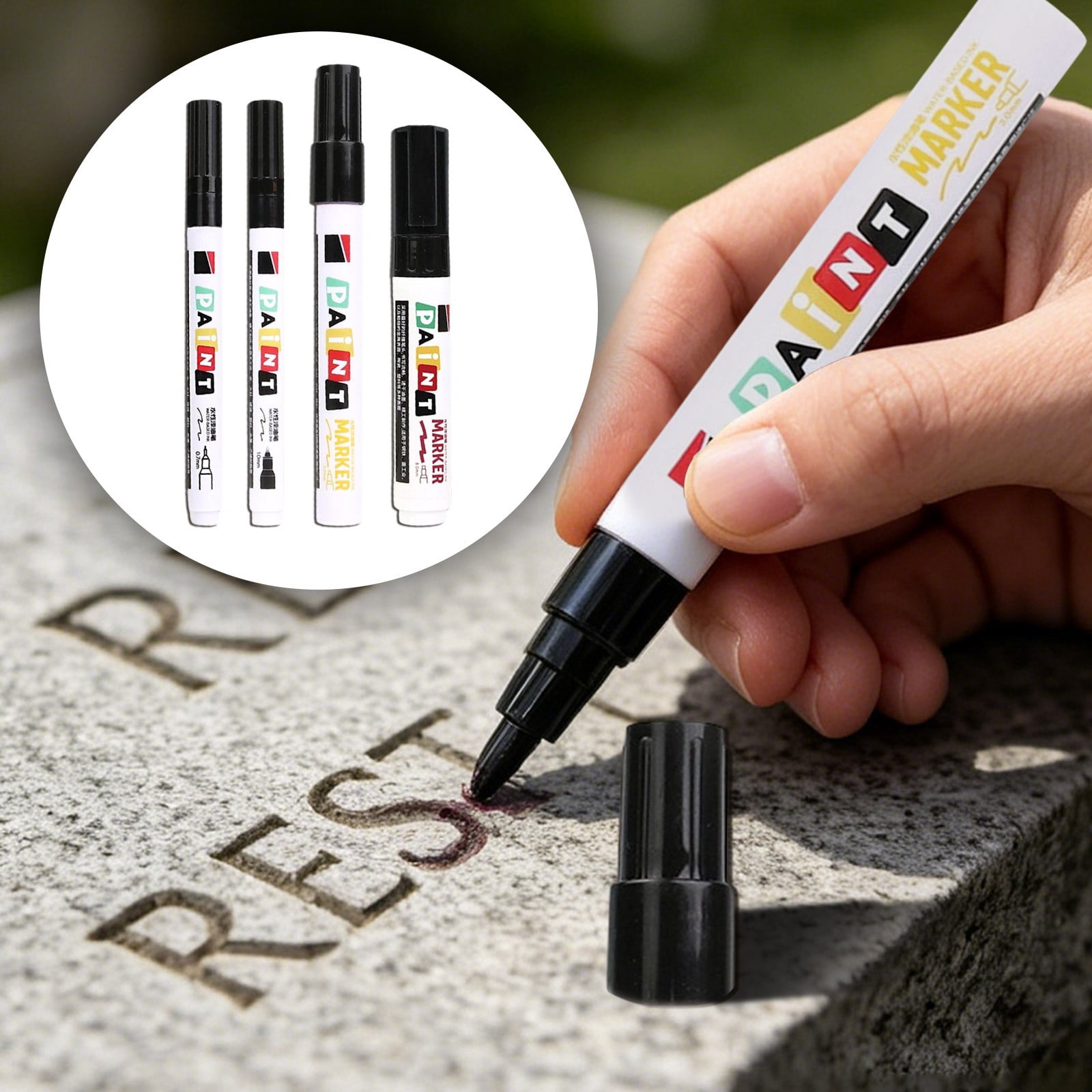 4 Pcs Stone Tablet Touch Up Paint Pen, Metal Marker for Restoration ...