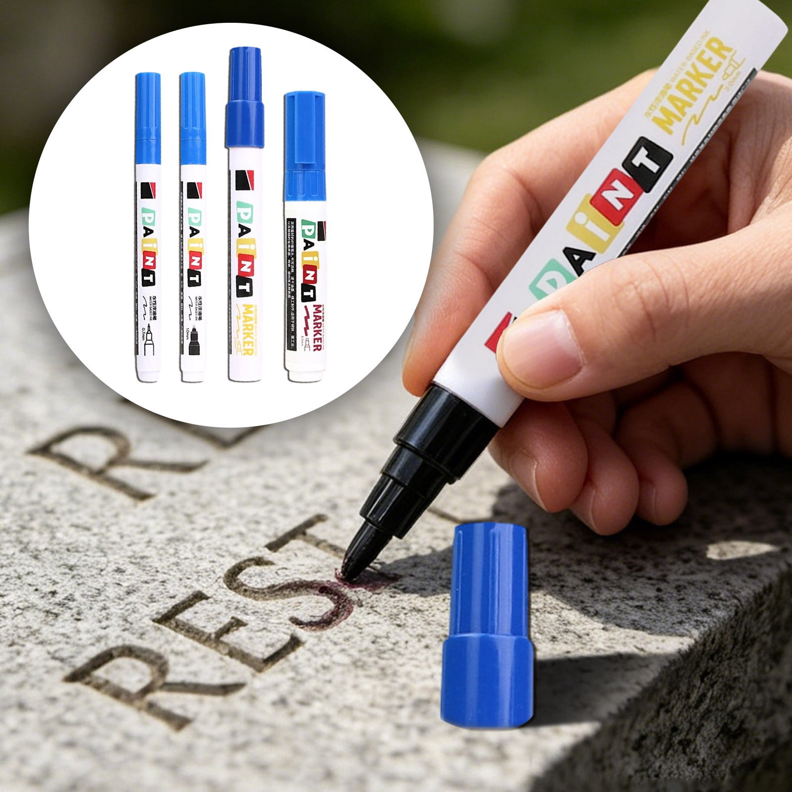 4 Pcs Stone Tablet Touch Up Paint Pen, Metal Marker for Restoration ...