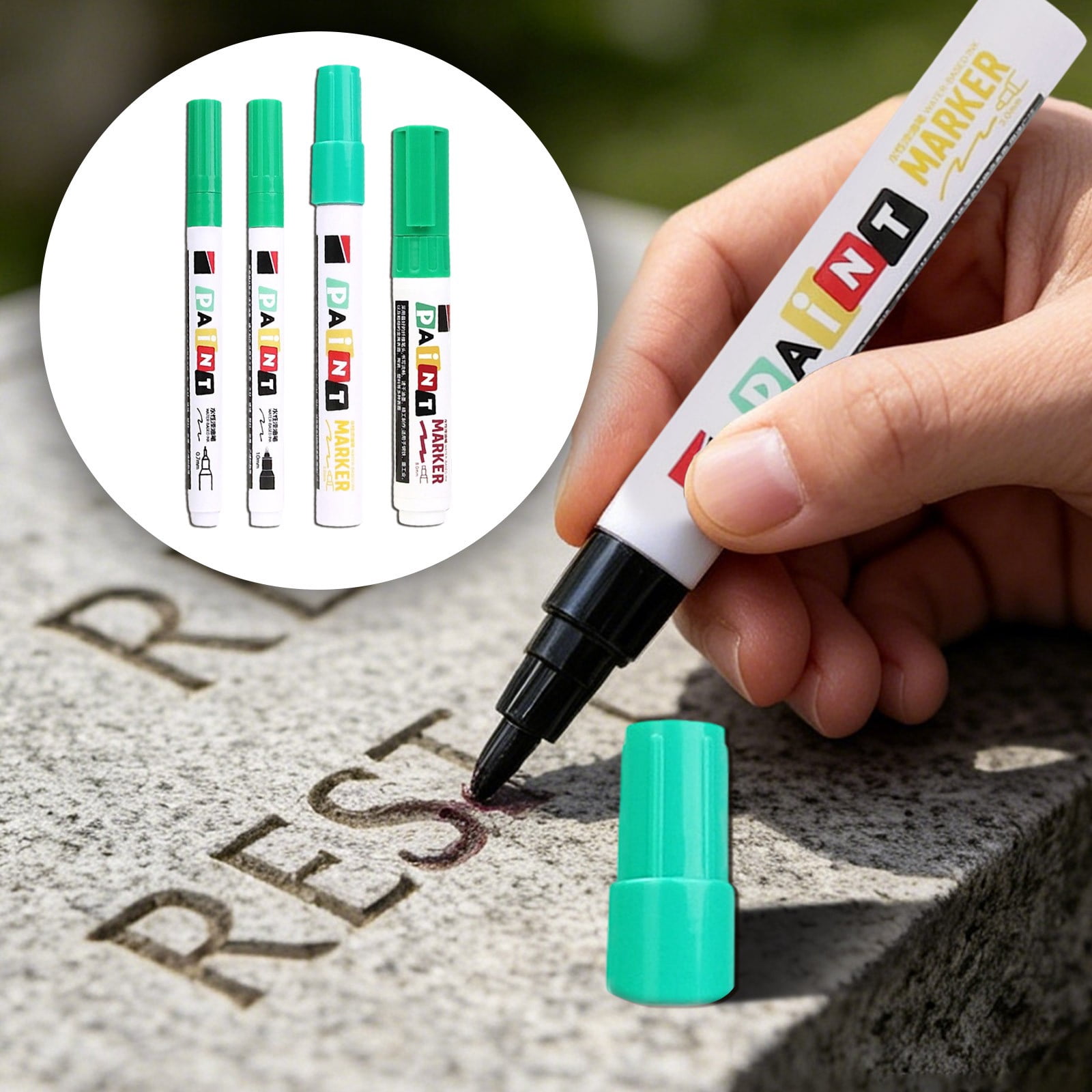 4 Pcs Stone Tablet Touch Up Paint Pen, Metal Marker for Restoration ...