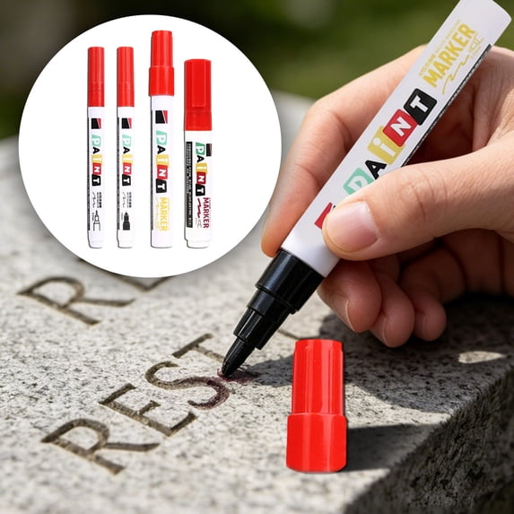 4 Pcs Stone Tablet Touch Up Paint Pen, Metal Marker for Restoration ...