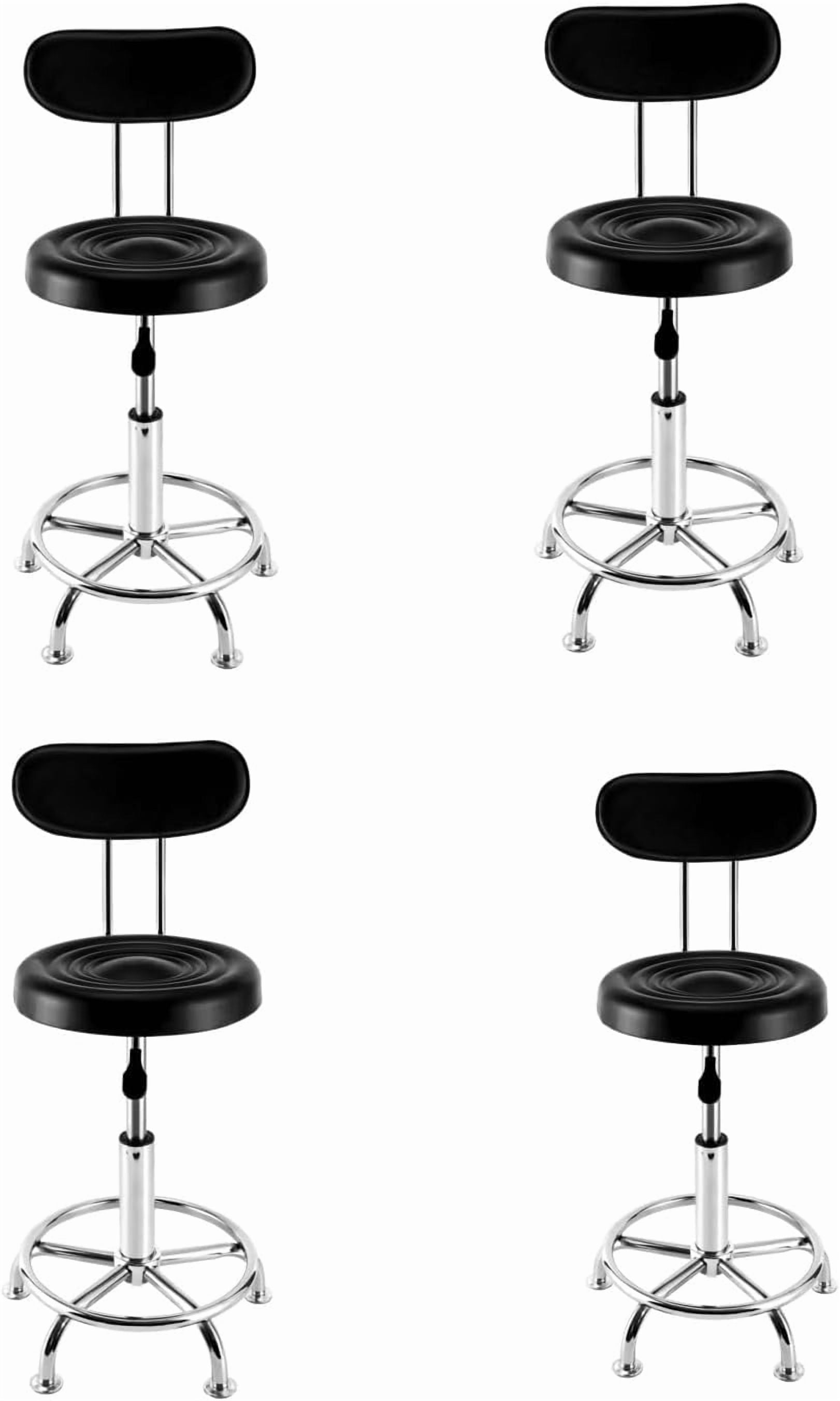 4 Pcs Stool Salon Chair with 360-degree Swivel Seat Heavy Duty ...