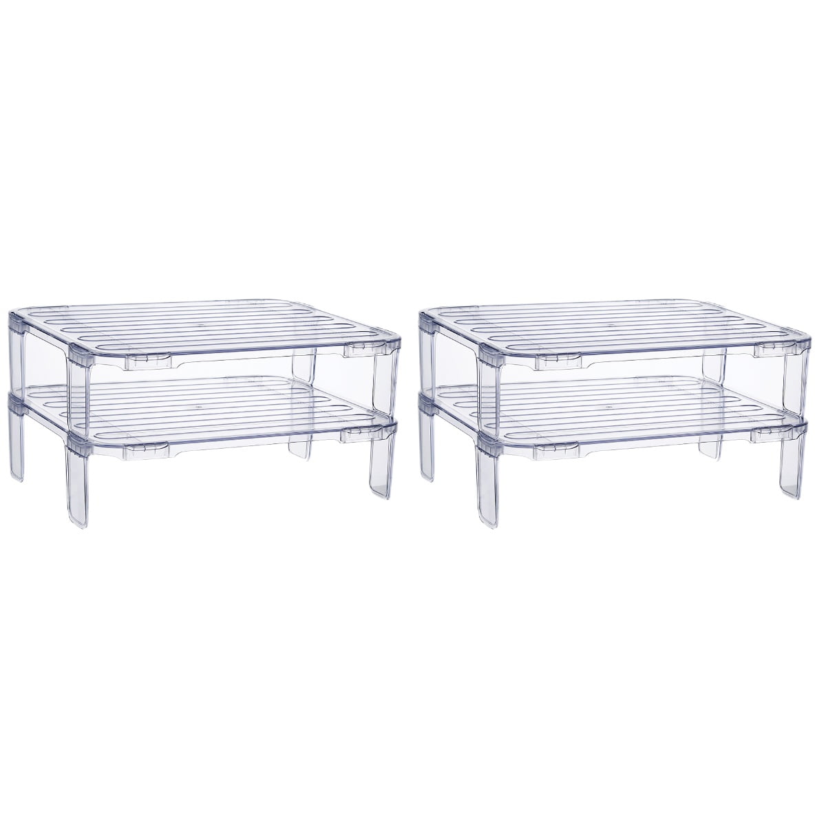 4 Pcs Storage Shelf Fridge Seasoning Bottle Holder Kitchen Multi-function Rack Stacking ...