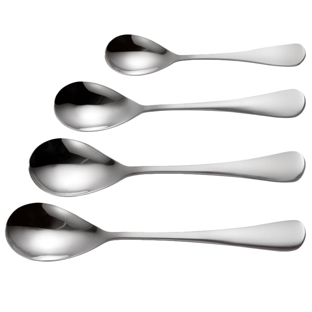 4 Pcs Strainer Metal Spoon Stainless Steel Teaspoons Tablespoon Child ...