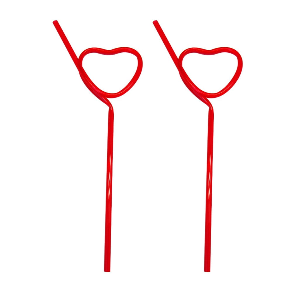 4 Heart Shaped Straws Lovely Drinking Straws for Valentine's Party and ...
