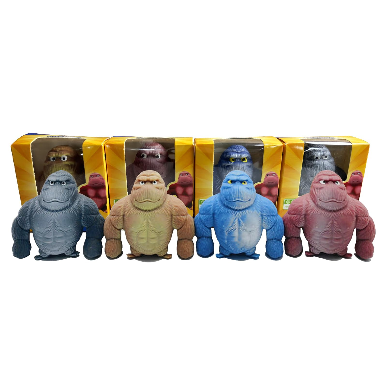 4 Pcs Stretchy Squishy Monkey Squeeze Toy For Kids And Adults Funny ...