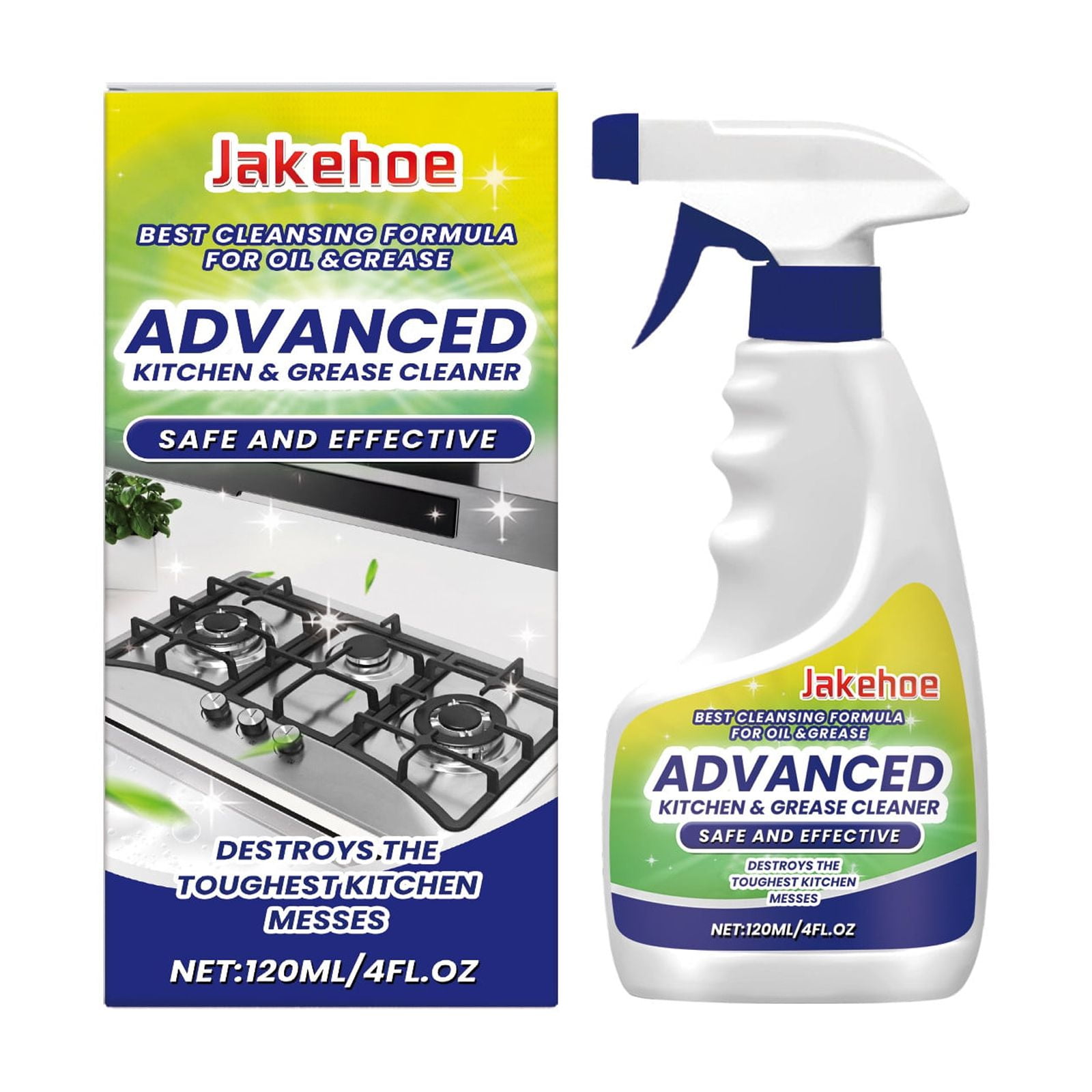 4 Pcs Strong Kitchen Grease Cleaner 120ml - Heavy Duty Degreaser for ...