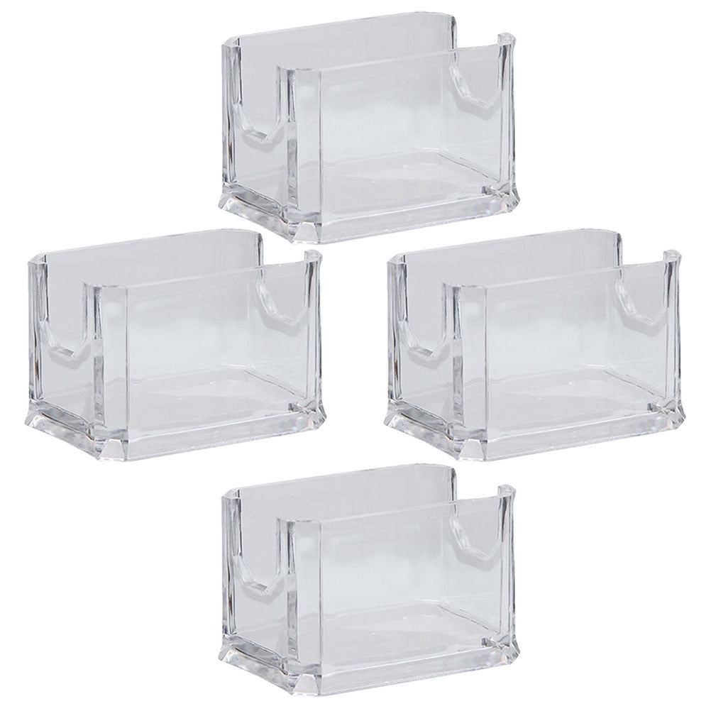 4 Pcs Sugar Storage Box Packets Vertical Business Card Holder Acrylic ...
