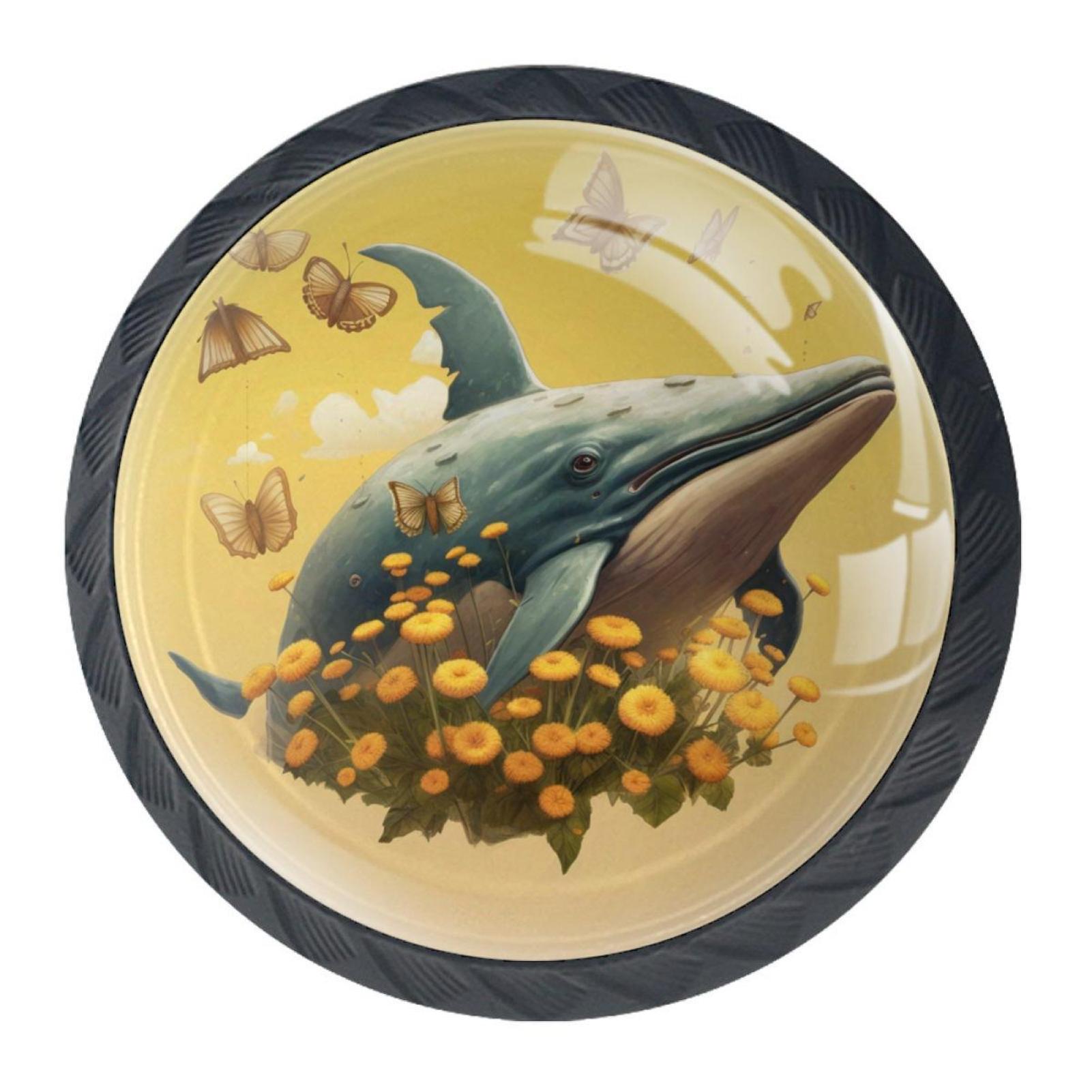 4 Pcs Sunflower Dolphin Knobs for Kitchen Cabinet Cupboard Dresser ...