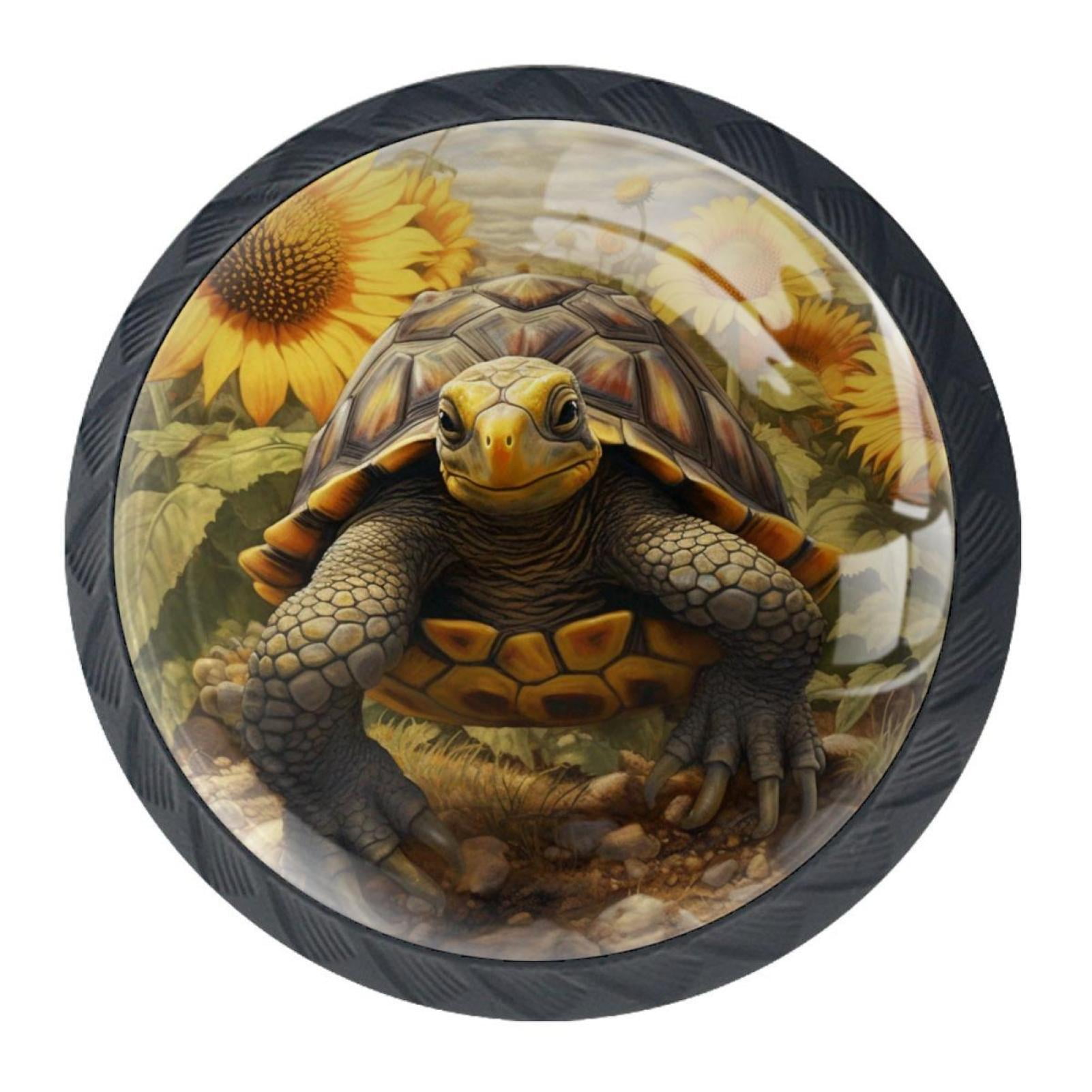 4 Pcs Sunflower Turtle Knobs for Kitchen Cabinet Cupboard Dresser ...