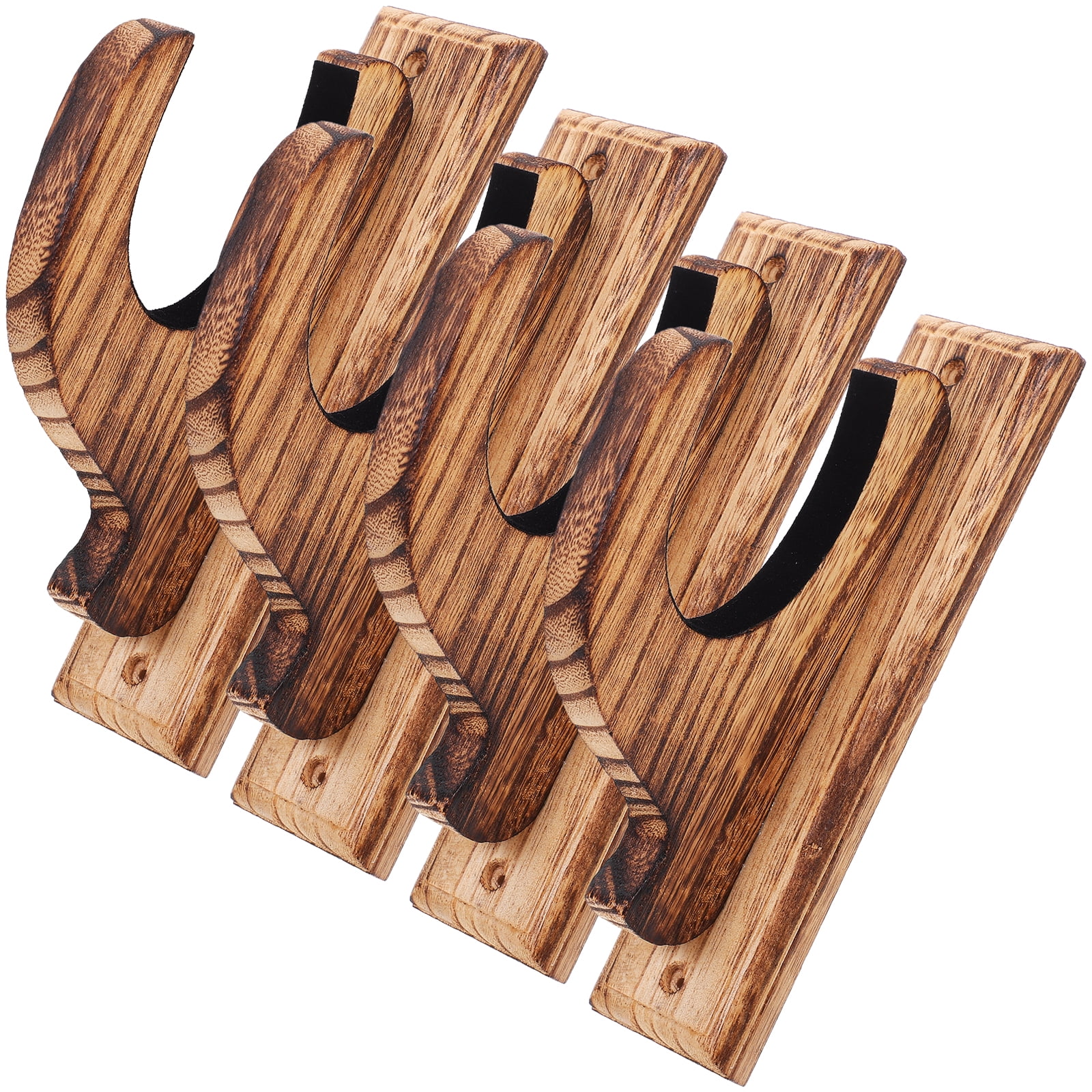 MLINS 4Pcs Wall Mounted Sword Rack Brown Wood Sword Stand for Home ...