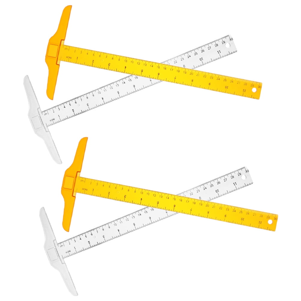 4 Pcs T Ruler for Crafting T-Shaped Design T-square Plastic Student ...