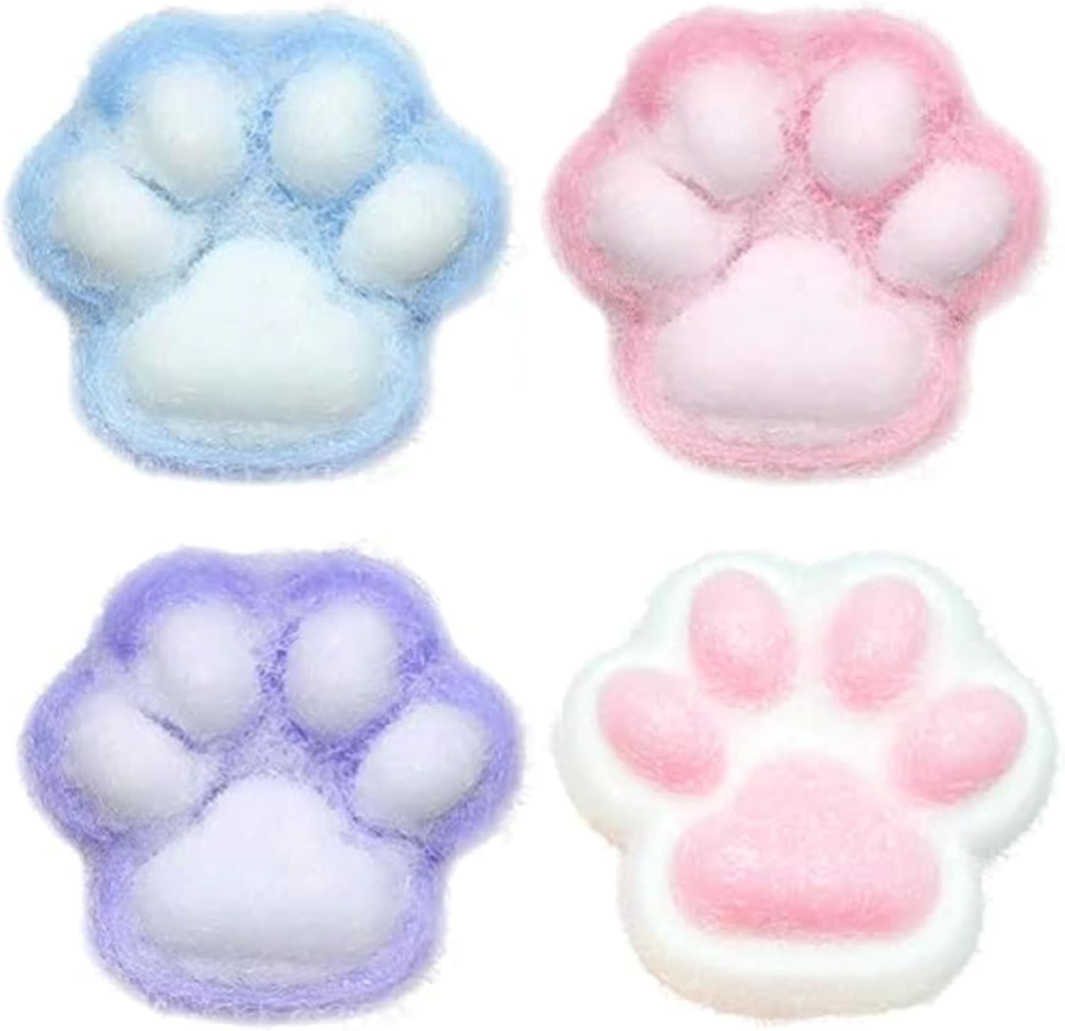 4 Pcs Taba Squishy Paw,Cute Fufu Cat Squishy Stress Relief Fidget Toys ...