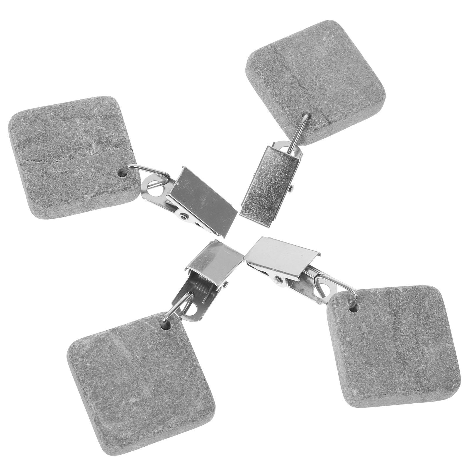 WHAMVOX Grey Stone Tablecloth Weights with Metal Clips for Home Use and ...
