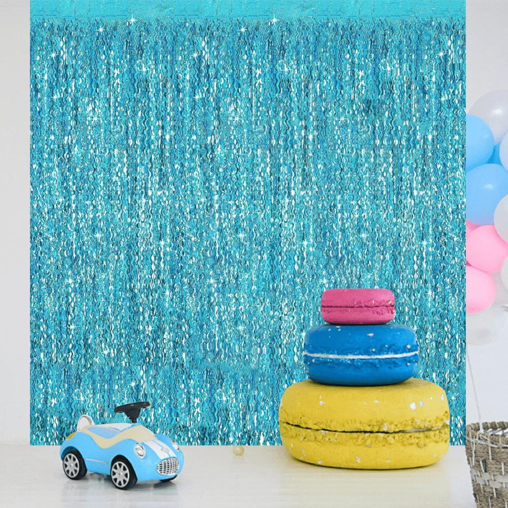 4 Pcs Tassel Backdrop with Wavy Background Decoration Glitter Wavy ...