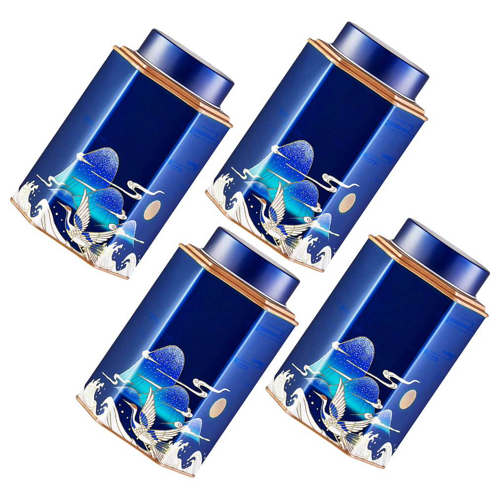 4 Pcs Tea Kitchen Canisters Coffee Canister Cute Jar Tea Tin Can Coffee ...