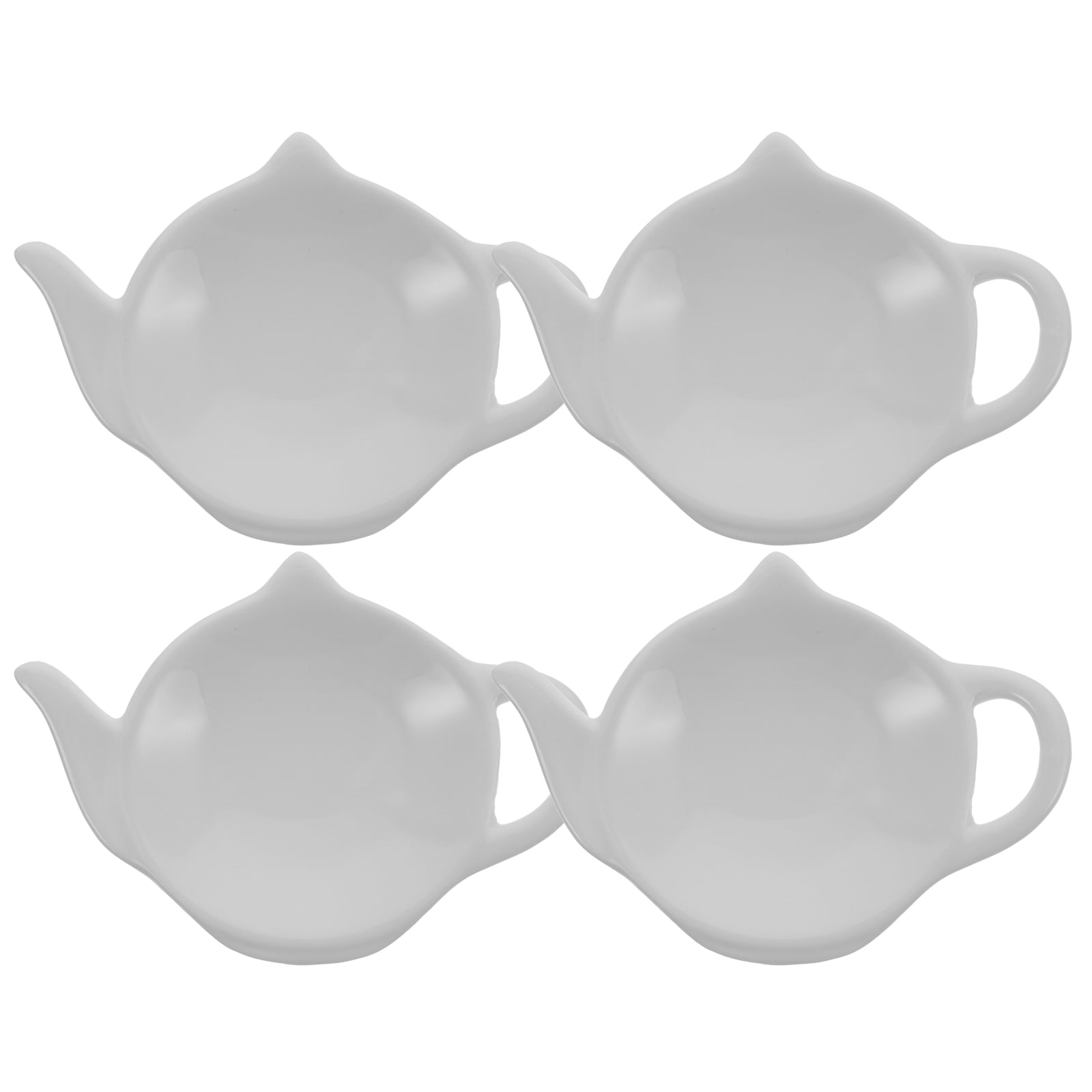 FENGGUIQU 4-Pack White Ceramic Teabag Holder Tea Bag Organizer and ...