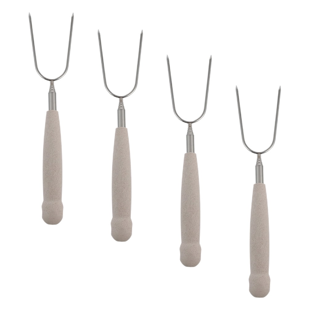 4 Pcs Telescopic Baking Fork Telescoping Rotating Forks Long Camping ...