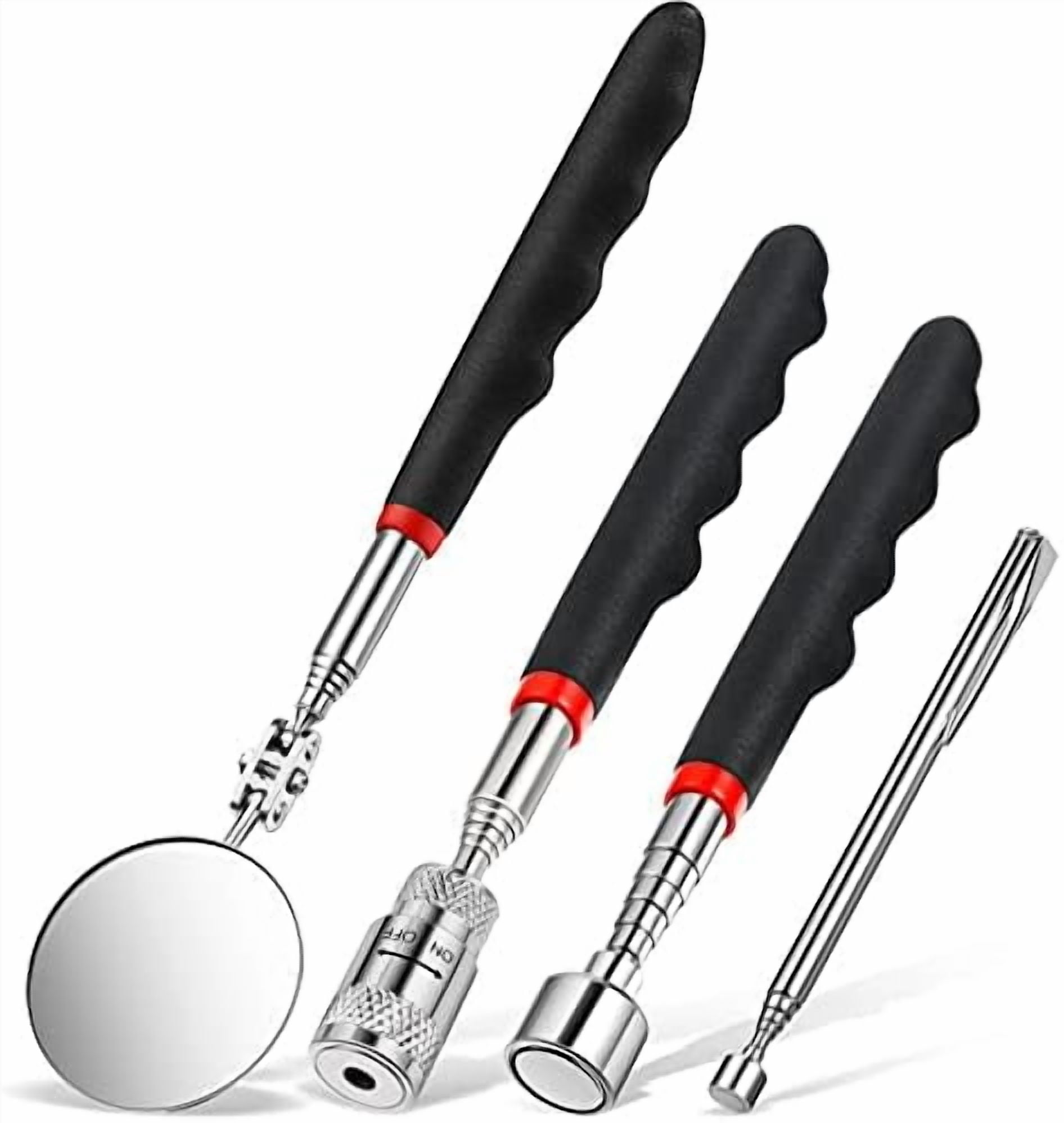 4 Pcs Telescoping mechanic Magnet Tool Inspection Mirror Set with 2 lb ...