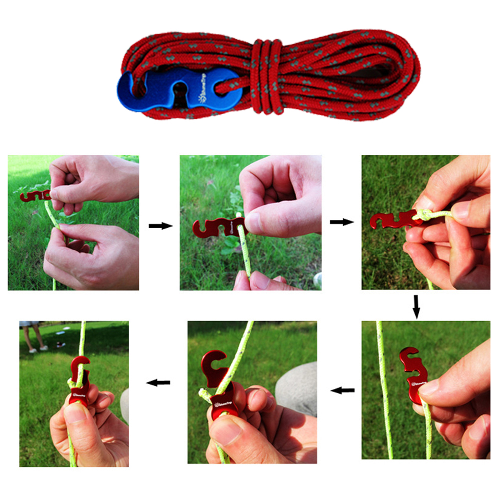 4 Pcs Tent Reflective Rope Nylon Backpacking Gear Tents Camping Cord ...