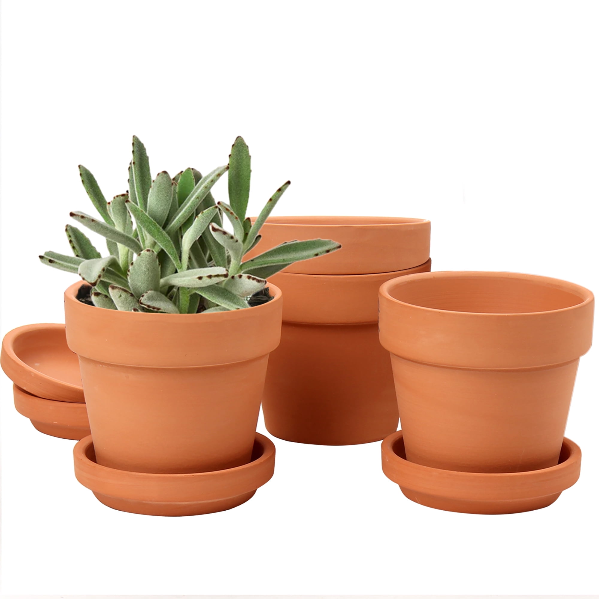 4 Pcs Terra Cotta Plant Pots 5.2"x5.2"Flower Pots Clay Pottery Planter ...