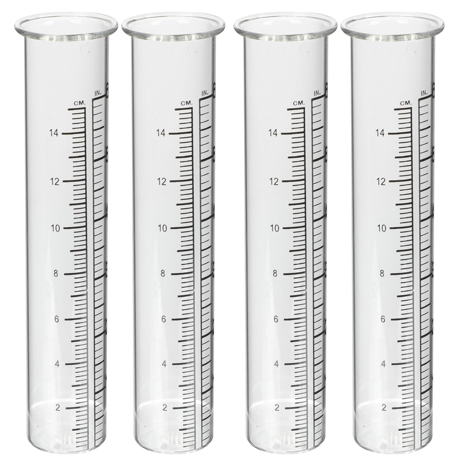 4 Pcs Test Tube Rain Gauge Rainwater Collector Glass Rainfall Clear ...