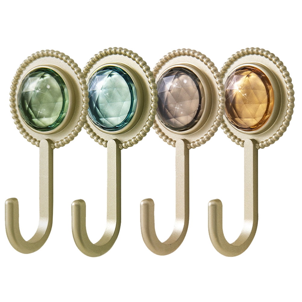 4 Pcs The Handy Retro Diamond Adhesive Hook Decor Hooks Hanging Abs As ...