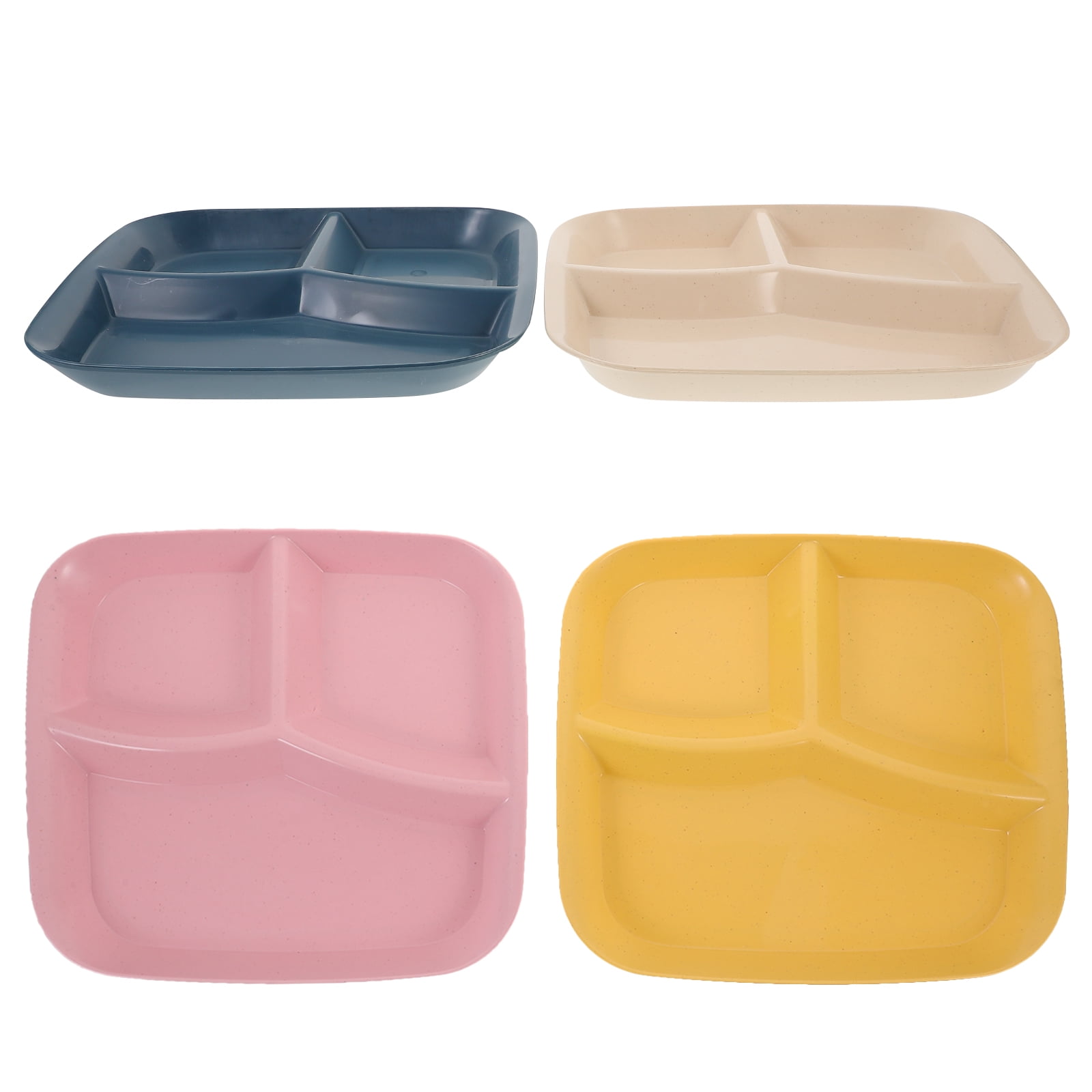 4 Pcs Three-compartment Dinner Plate Fruit Appetizer Plates Household ...