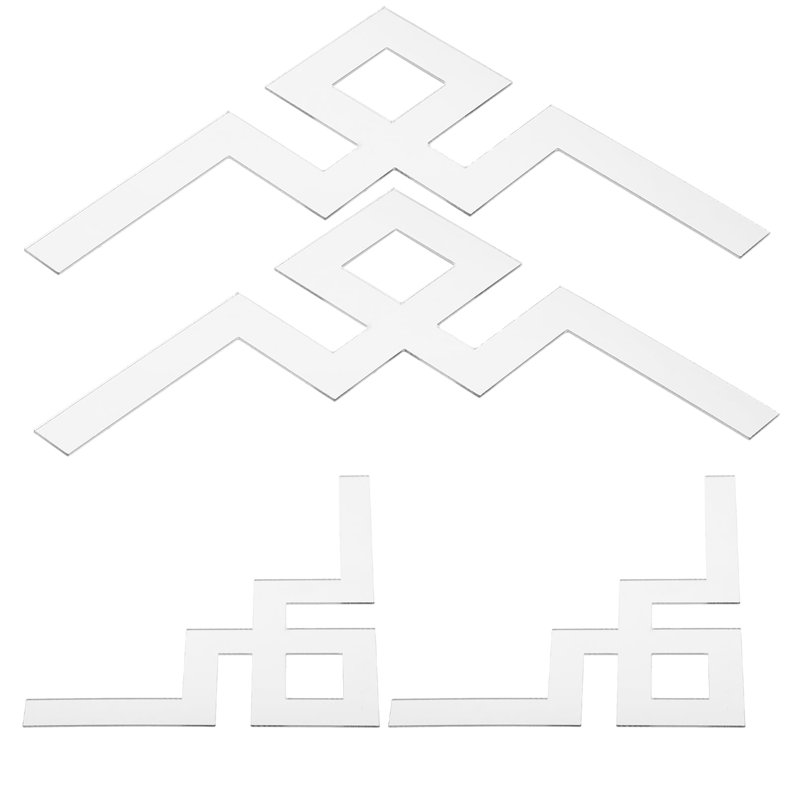 4 Pcs Three-dimensional Diagonal Flower Stickers Decals Mirror Wall ...