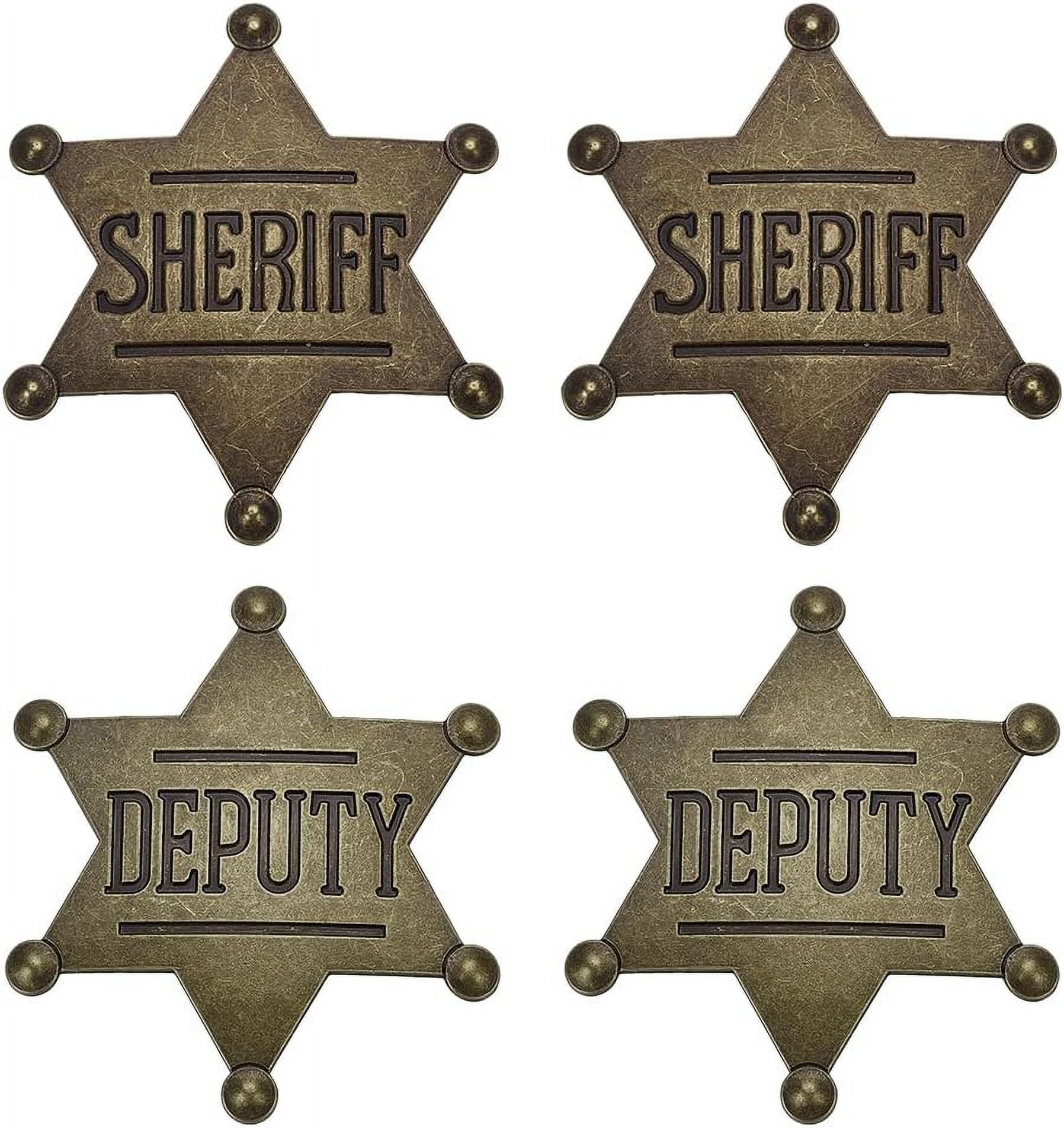 4 Pcs Tibetan Style Alloy Sheriff Badge 2.6x2.28 inch Deputy Sheriff ...